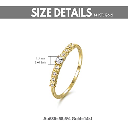 14K Gold Plated Sterling Silver CZ Simulated Diamond Stackable Ring Half Eternity Bands Engagement Ring for Women (14k gold plated - yellow, 11)