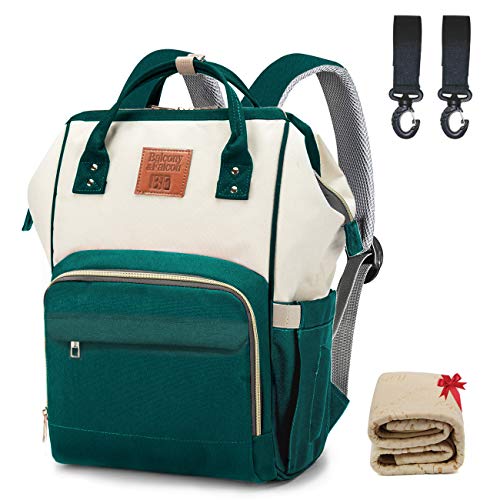 BALCONY & FALCON Multi-Functional Diaper Bag Backpack with Changing Pad Waterproof Nappy Bag