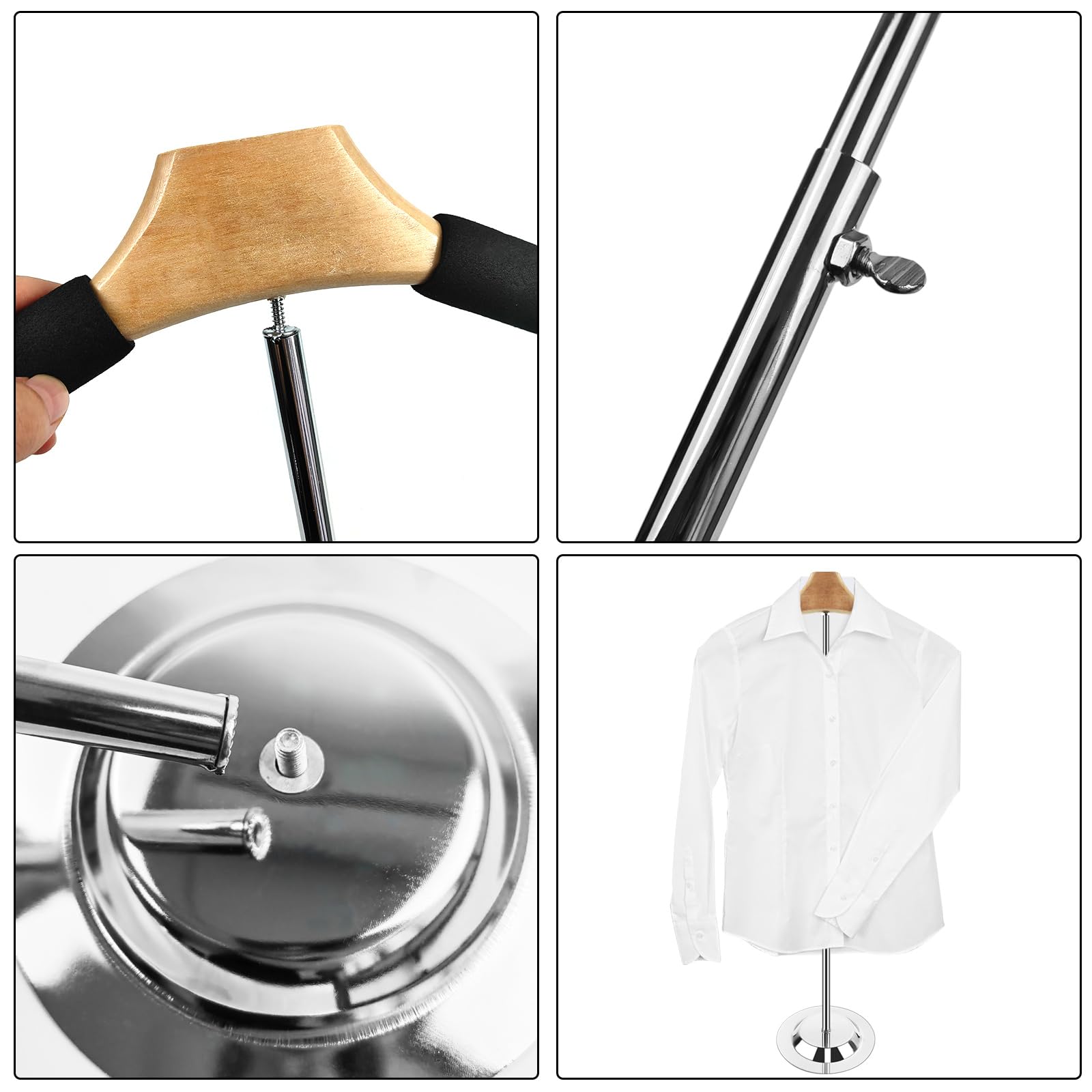YEXEXINM 2 Pack Adjustable T Shirt Display Flexible Shoulder Stand,17- 31 InchT Shirt Display Stand for Clothing Garment Coat Retail Vendor,Shirt Rack,Metal Clothing Display Rack