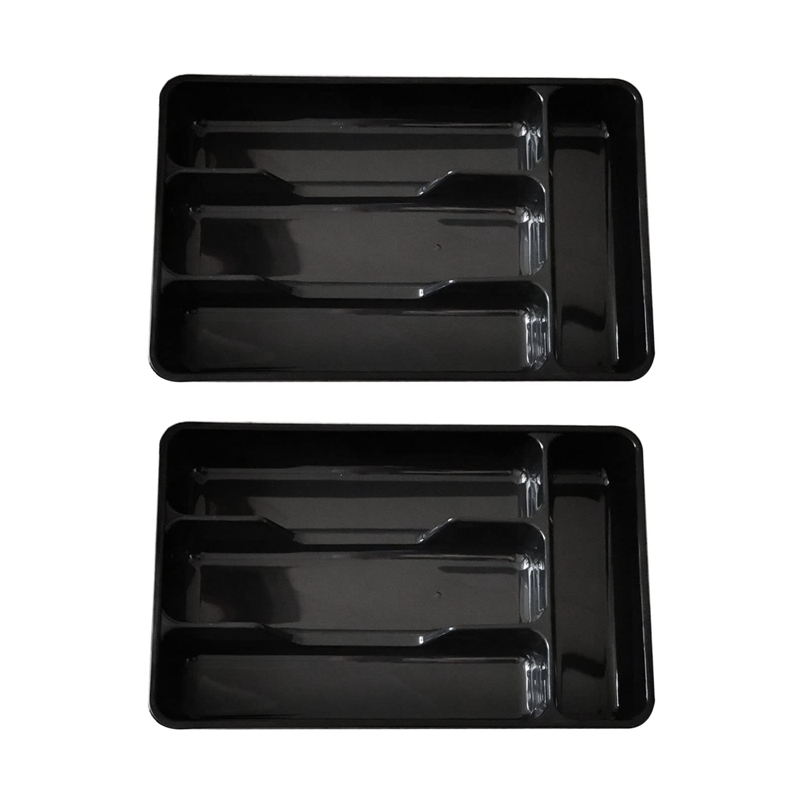 2 Pcs Kitchen Drawer Organizers Spoon Fork Separation Storage Box Plastic Cutlery Tray Eco-Friendly PP Tray Cutlery Organizer Box Kitchen Drawer Compartment Box
