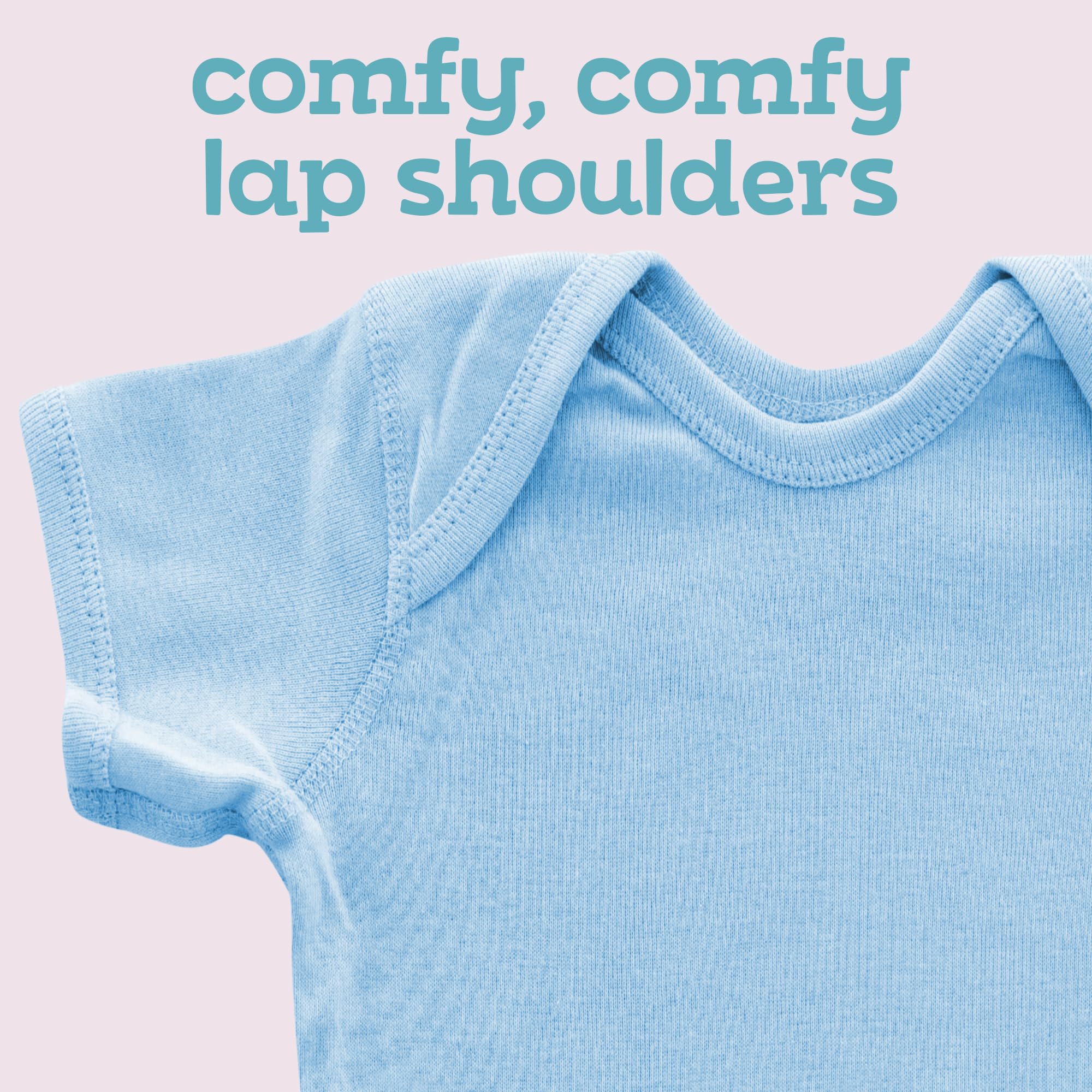 Apericots Super Soft Cotton Blank Plain Comfy Baby Short Sleeve Bodysuit, Light Blue, Newborn