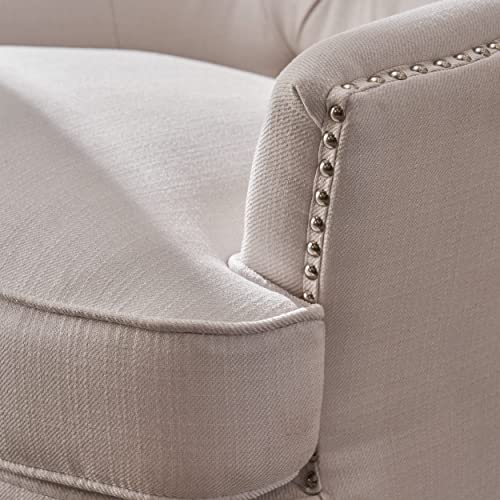 Christopher Knight Home Tafton Fabric Club Chair, Ivory 35.25D x 33W x 33.75H in