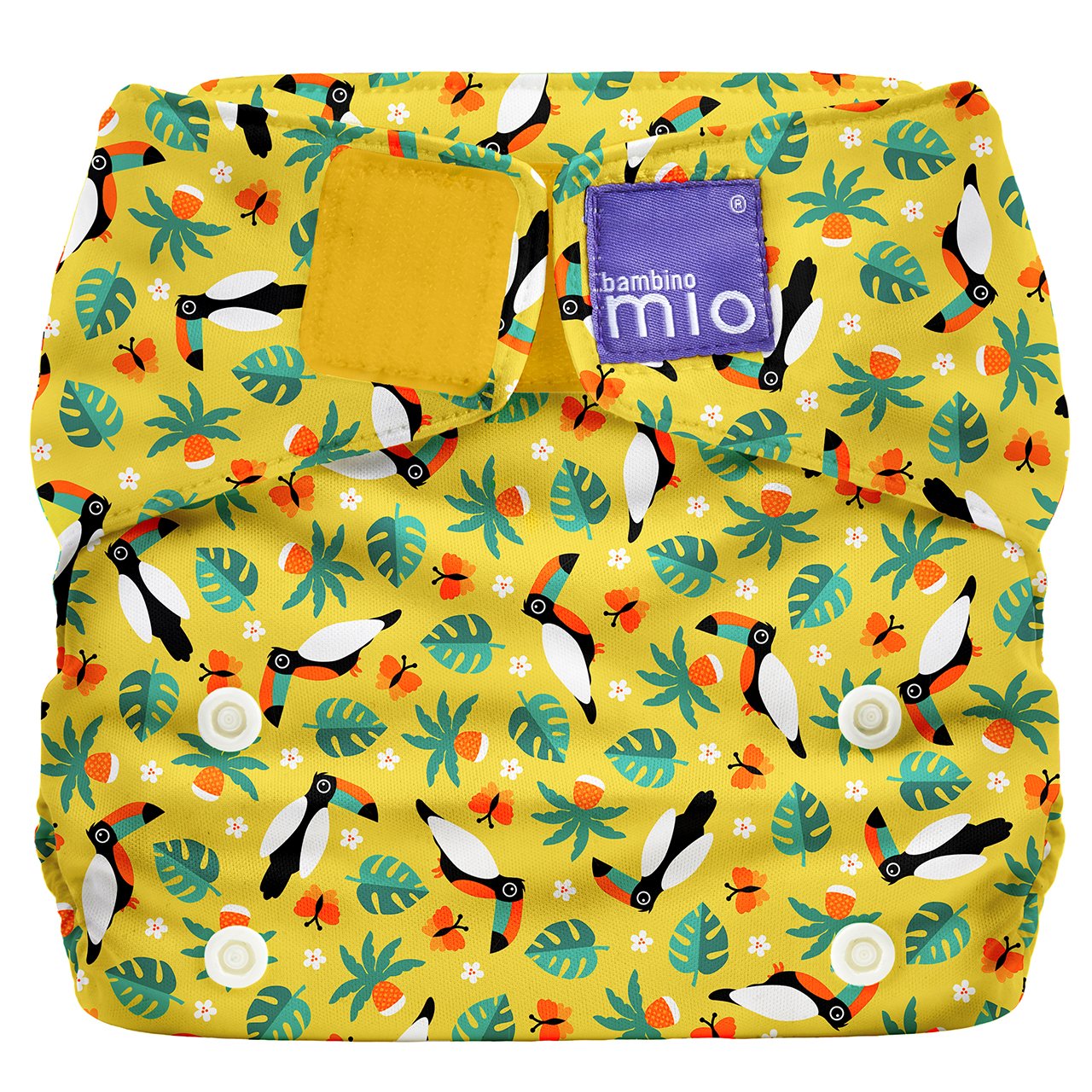 Bambino Mio Miosolo All-in-One Cloth Diaper, Tropical Toucan, (Pack of 4d-1)