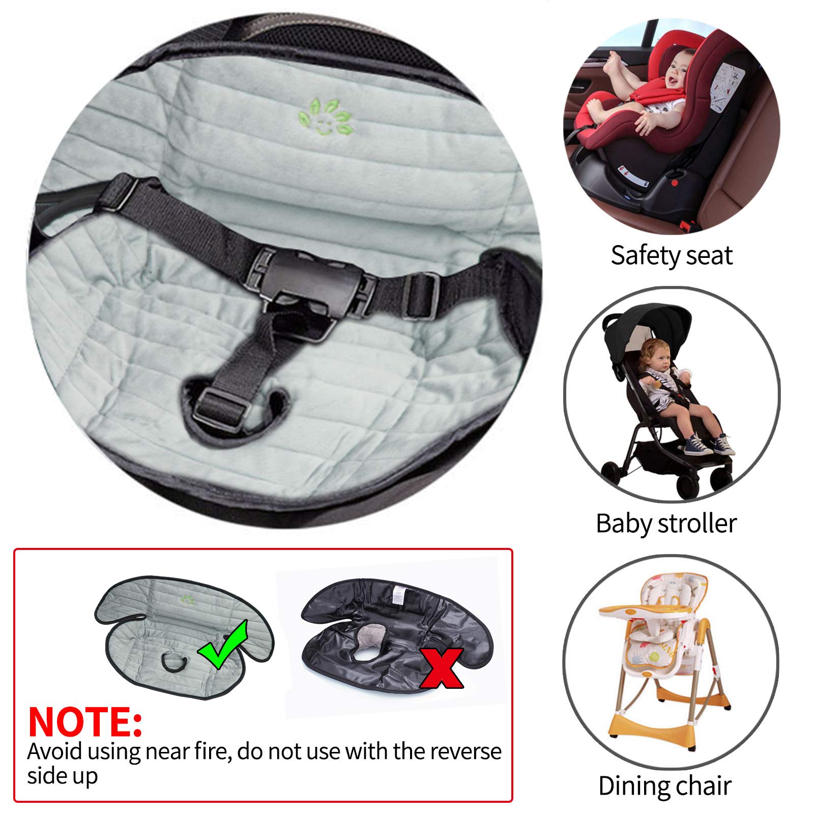 Piddle Pad Car Seat Protector, Waterproof Potty Training Seat Saver Pads for Infants Baby and Toddlers, Machine Wash and Dry (Gray)