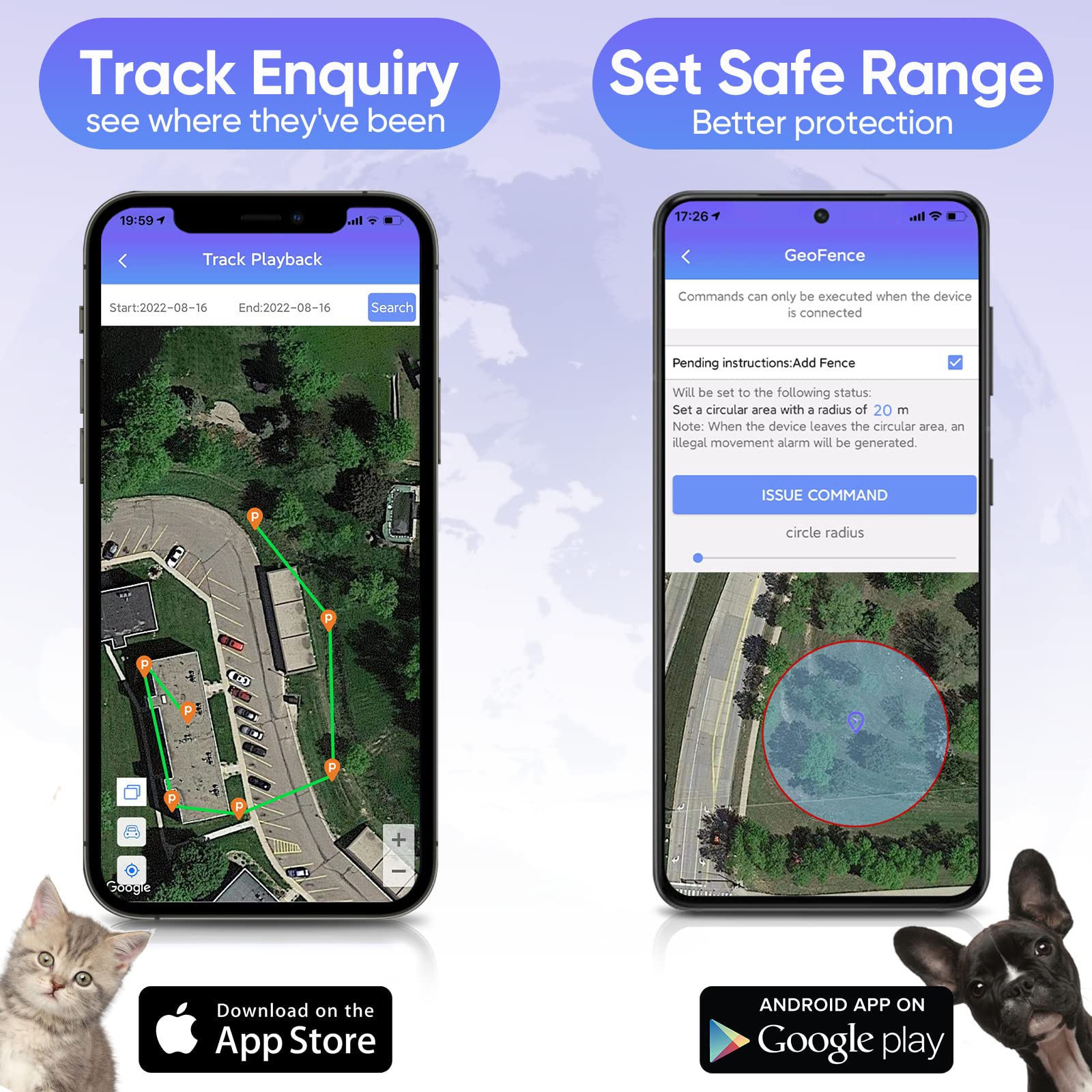 4G LTE GPS Tracker for Dogs, WiFi+GPS Dual Mode Positioning Waterproof & Magnetic Charging, Unlimited Range