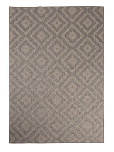 Furnish my Place Outdoor Collection Accent Diamond Rug - 5 ft. 3 in. x 7 ft. 6 in. Dove, Moroccan Water Proof Rug for Bedrooms, Gardens, Patio