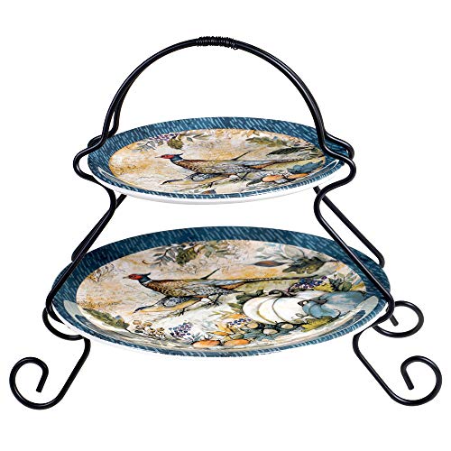 Certified International Harvest Gatherings 2 Tier Server, Multicolor