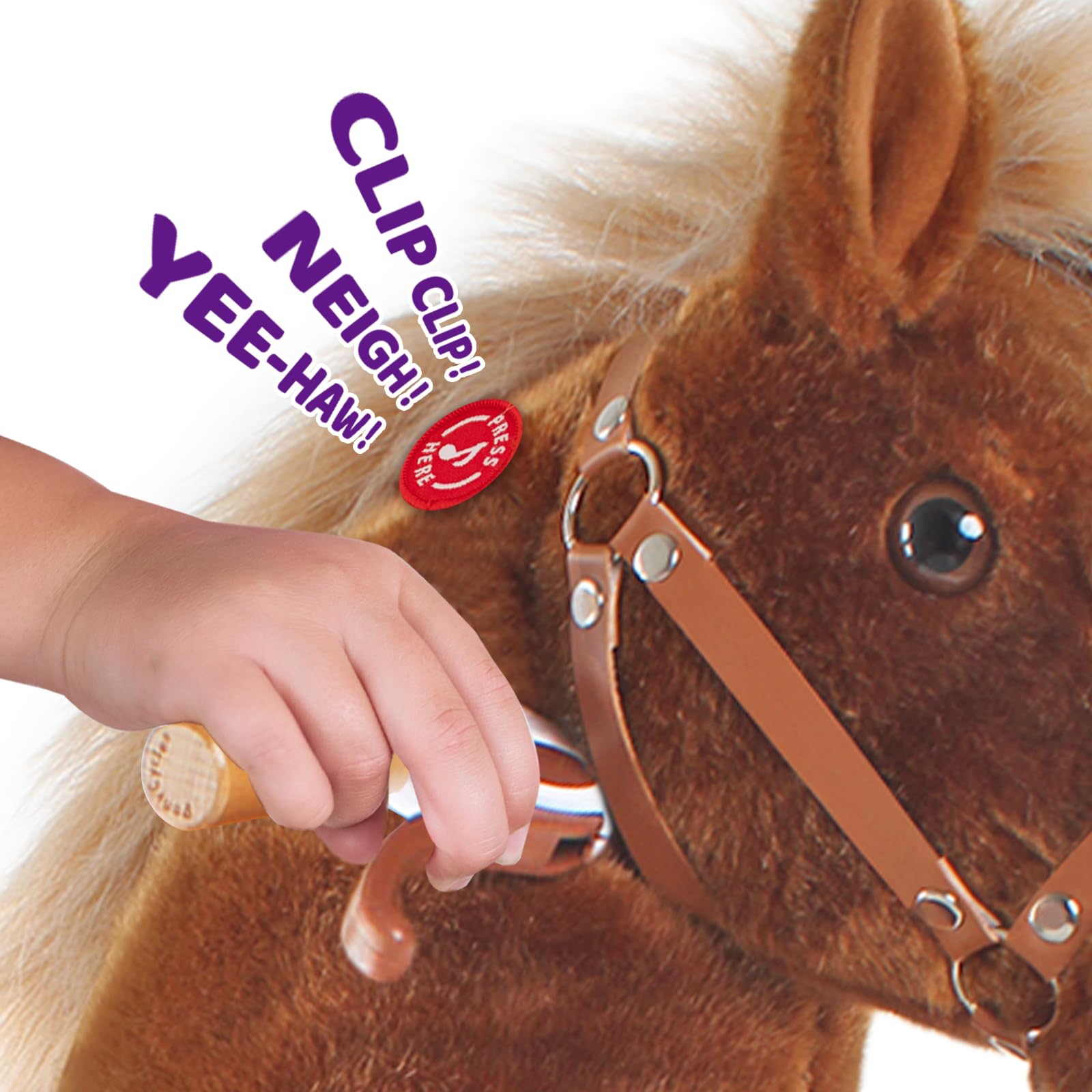 PonyCycle Ride on Horse Toy Plush Walking Animal Classic Model U Brown Horse Size 3 for Age 3-5 Ux324