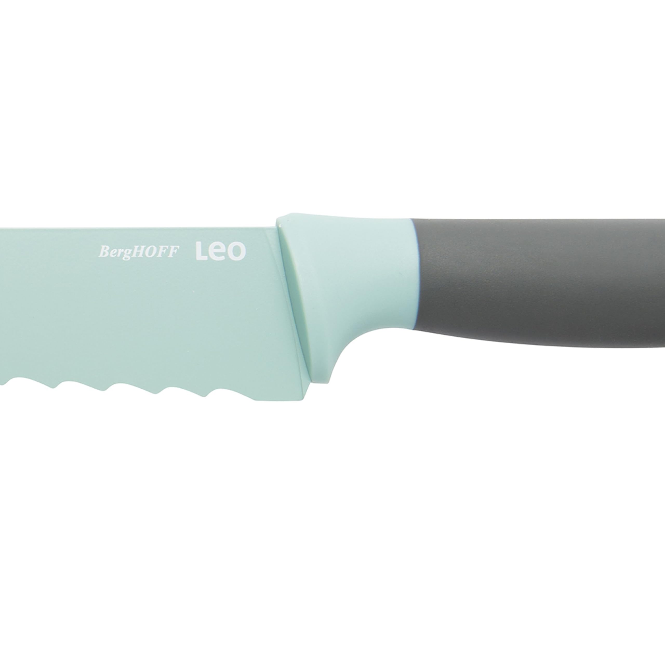 Berghoff LEO Non-stick Sharp Serrated Stainless Steel Blade Set of 2pc Santoku & Bread Knives Ergonomically Designed Handle PP Fitted Protective Sleeve Well-balanced Soft-touch PP Handle
