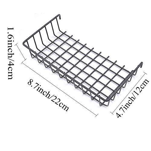 GBYAN 2 Pack Wall Grid Panels with Baskets Photo Display Wire Wall Organizer for Hanging Memo, Picture