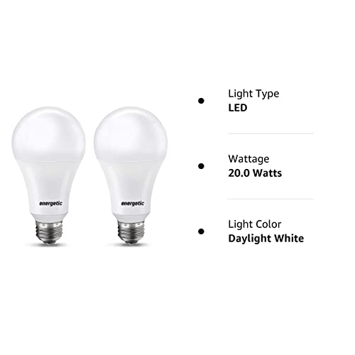 150 Watt LED Light Bulb, Super Bright A21 Daylight 5000K, Non-Dimmable, 2300lm, High Lumen Light Bulbs, UL Listed, 2-Pack