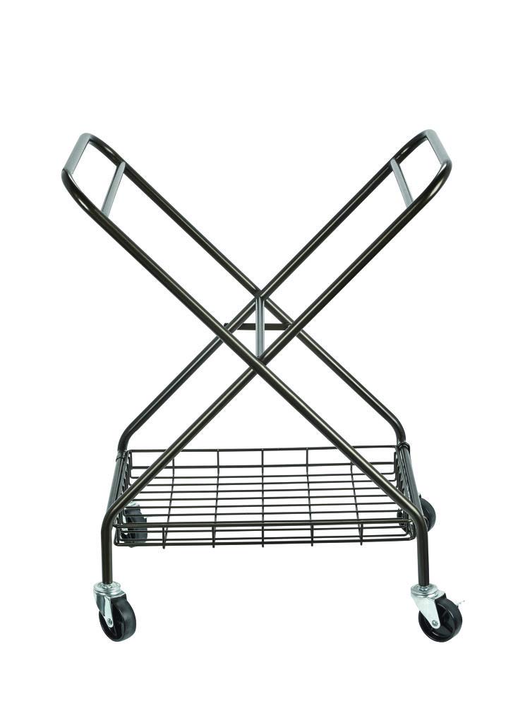 Artesa Verona Collapsible Metal Laundry Cart with Removable Basket & Canvas Bag, 20.5" L x 16.2" W x 13" H, Antique Black