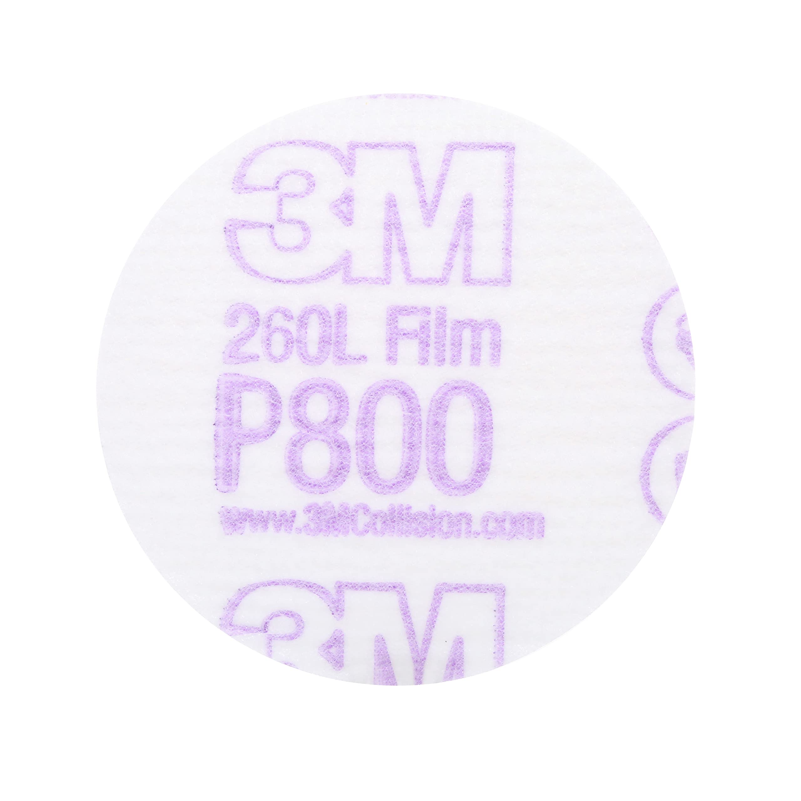 3M Hookit Finishing Film Abrasive Disc 260L, 00910, 3 in, P800, 50 discs per carton
