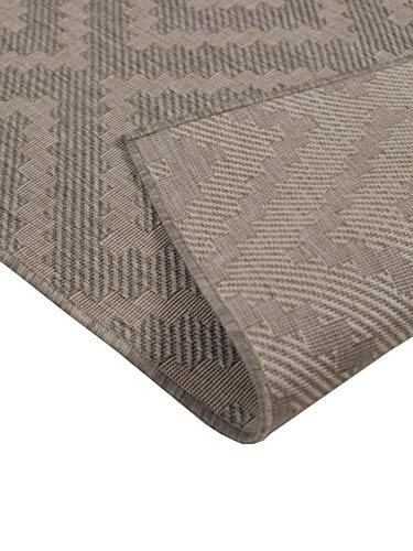 Furnish my Place Outdoor Collection Accent Diamond Rug - 5 ft. 3 in. x 7 ft. 6 in. Dove, Moroccan Water Proof Rug for Bedrooms, Gardens, Patio