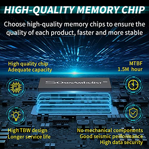 Somnambulist Hard Disk 2.5-inch Internal Solid State Drive for Laptop Desktop 960GB 2TB SSD Hard Drive (Orange-2TB)