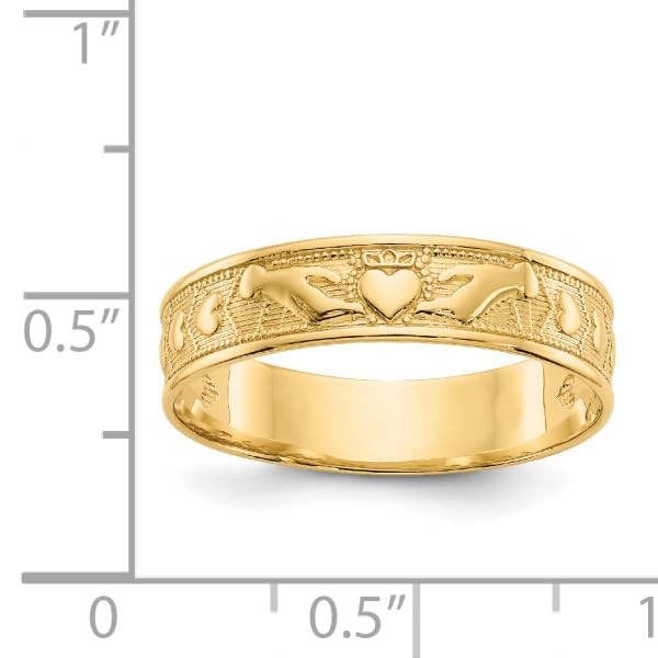 14k Yellow Gold Claddagh Ring Celtic Fine Jewelry For Women Gifts For Her