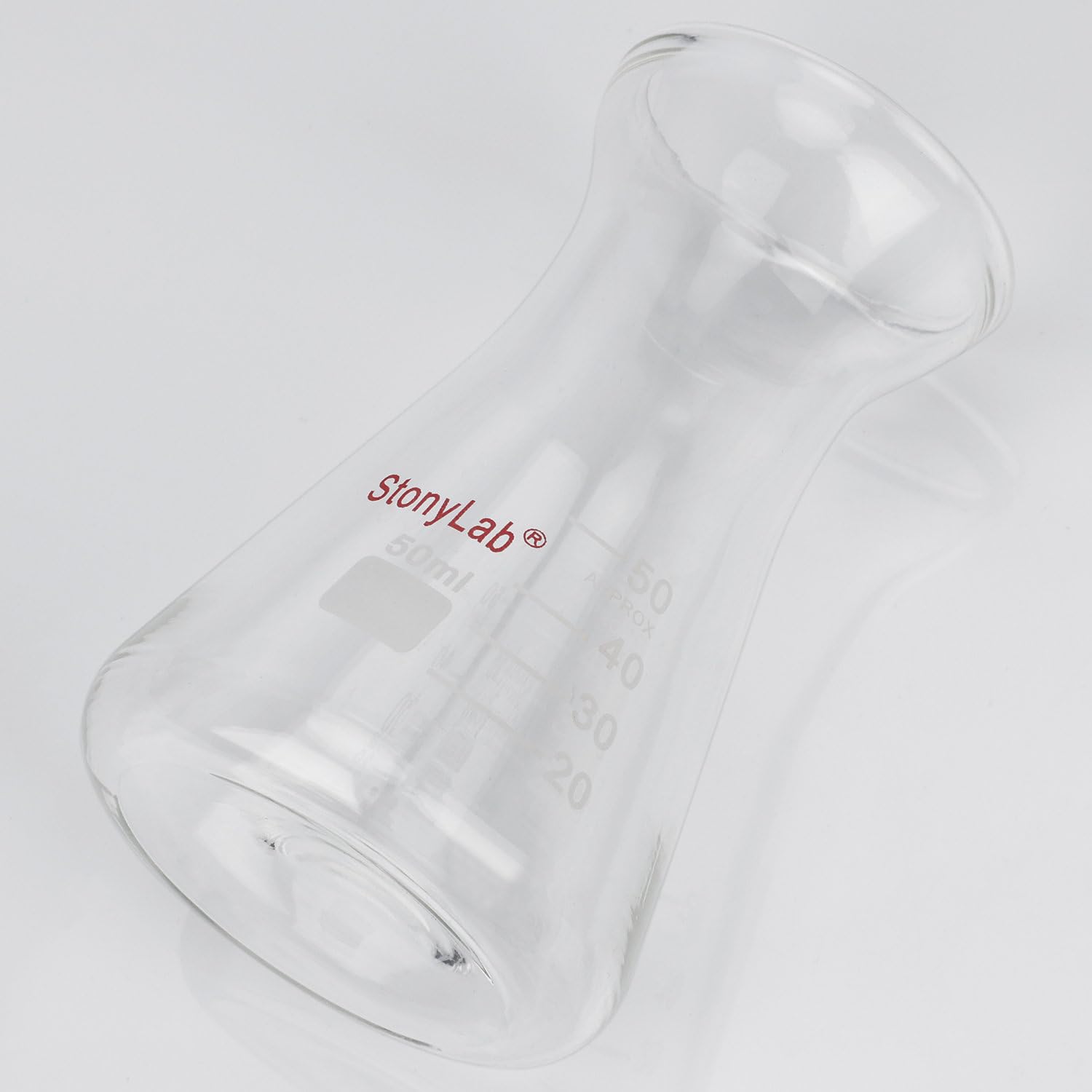 stonylab Glass Wide Mouth Erlenmeyer Flask, 500 ml Borosilicate Glass Erlenmeyer Flask with Heavy Duty Rim, 1 Pack