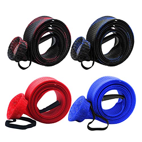 Beetwo Fishing Rod Cover, 4 Pack Fishing Rod Sleeve Sock Pole Glove Protector Cover with Lanyard for Fly, Spinning, Casting, Sea Fishing Rod