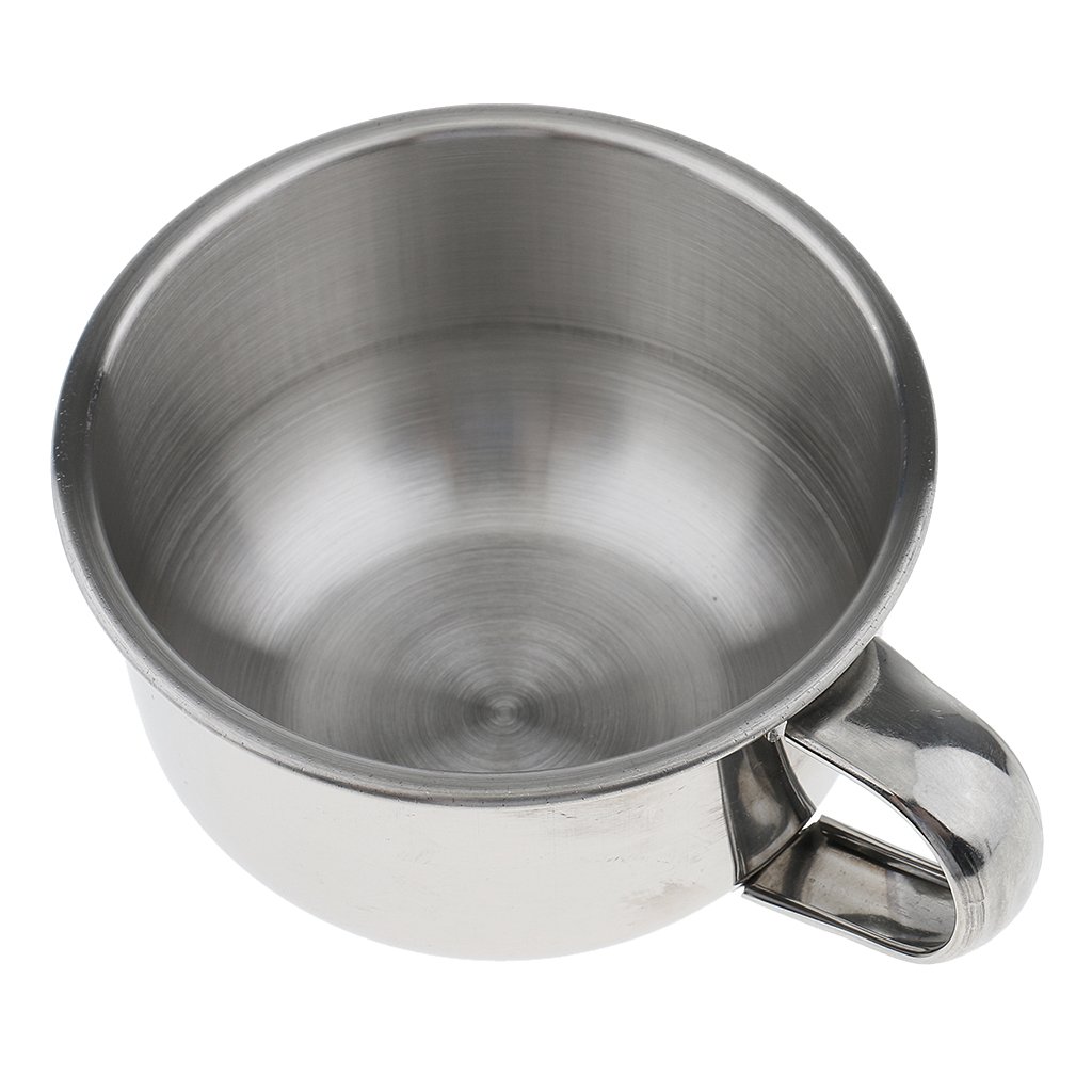 Baosity 5 Pc Durable Stainless Steel Mens Barber Shaving Mug Bowl Soap Cup for Brush