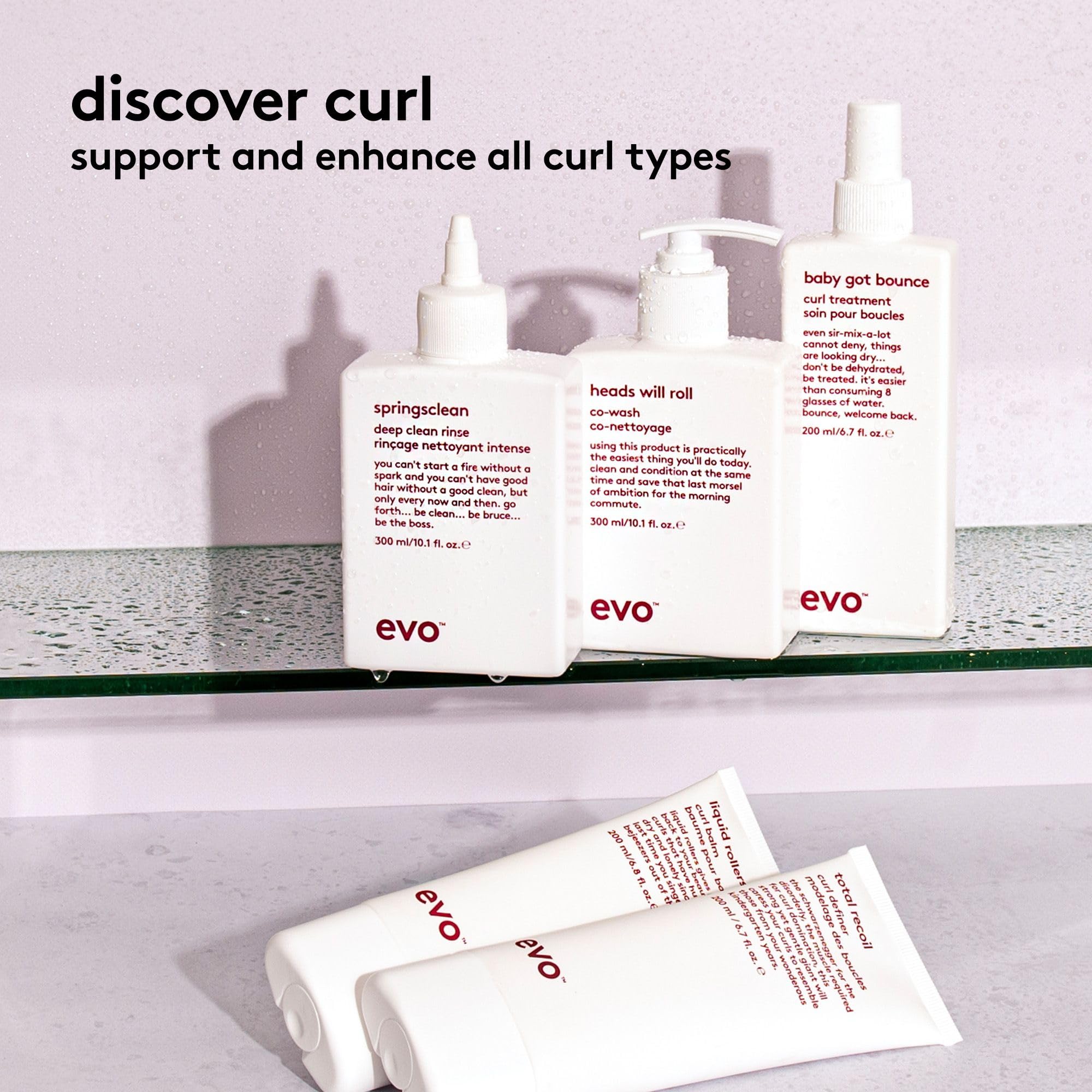 EVO Heads Will Roll Cleansing Conditioner for Curly Hair - Moisturizing Curl Defining & Frizz Eliminating - 300ml / 10.1fl.oz