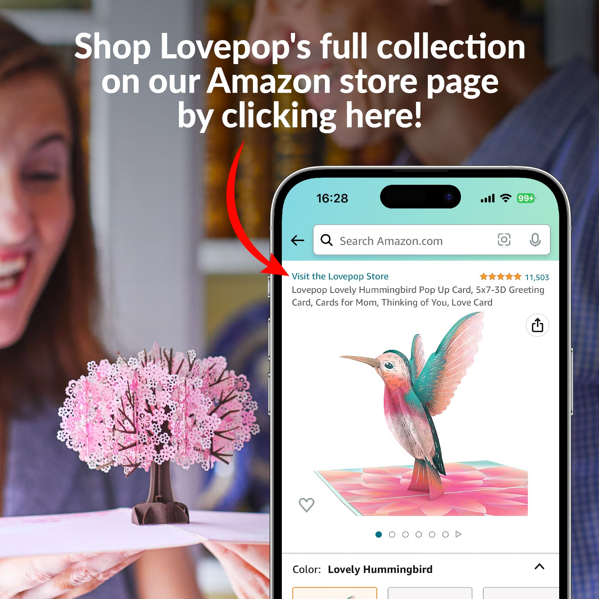 Lovepop Sending Sunshine Your Way Paperpop® Card – Greeting Card – Handcrafted 3D Pop-Up Greeting Card – Birthday Card, 4.5 x 5.9”
