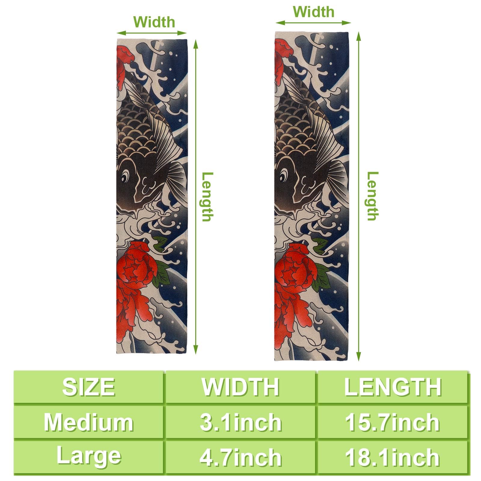 18 Pcs Tattoo Sleeves for Men Arm Sleeves Temporary Tattoo Sleeves Set Arts Fake Tattoo for Women to Cover Arms (Vivid Pattern,Medium)