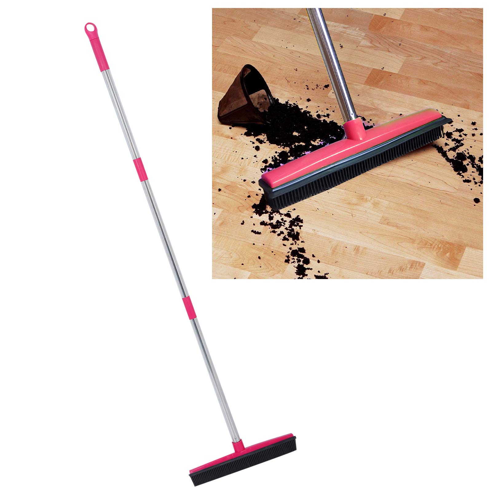 Broom Floor, Multifunction Telescopic Floor Carpet Broom Pet Hair Sweeper Tools()