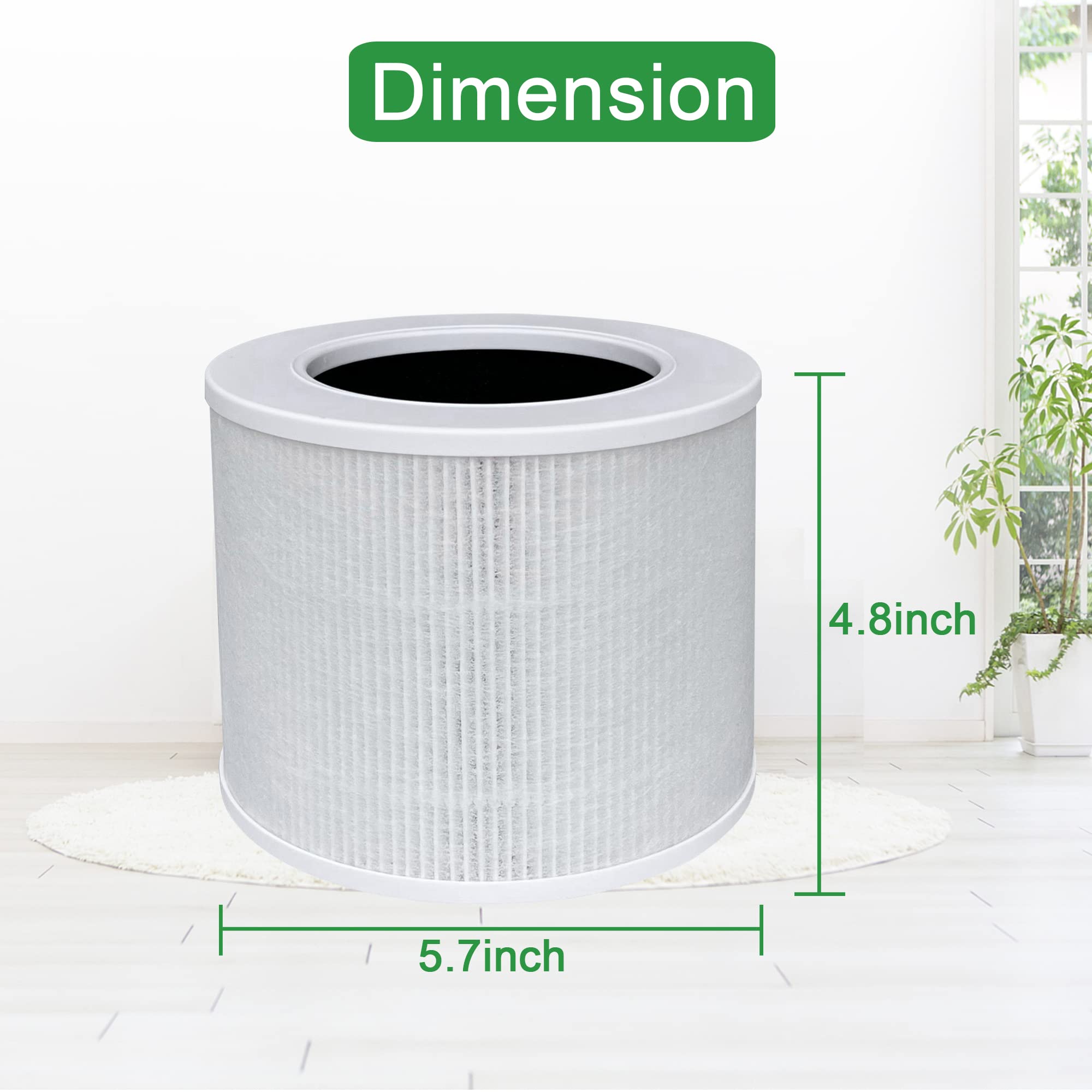 2 Pack Replacement Filter Compatible with Air Purifier, with 6 Aroma Pads