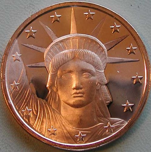 20 Round Tube 2012 .999 Pure Copper Bullion Round Liberty Head Design