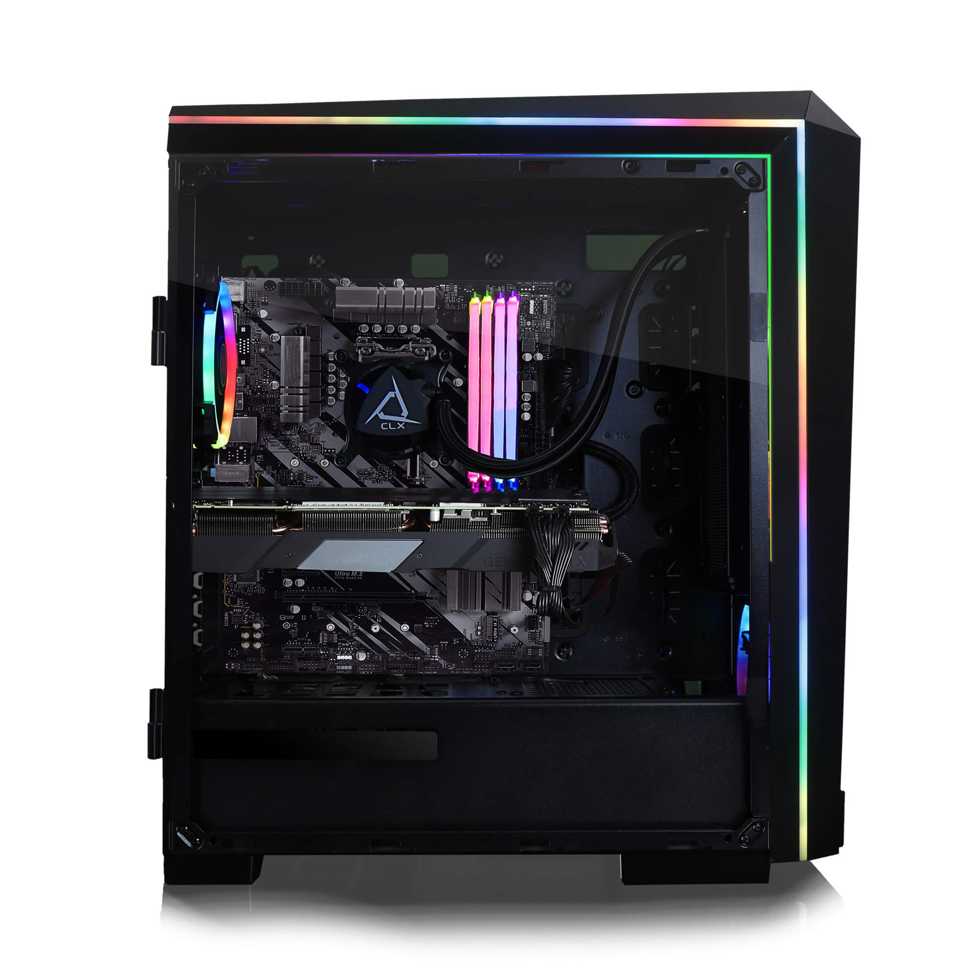 CLX Set Gaming Desktop w/Intel Core i9 10900KF Processor, 64GB DDR4 Memory, GeForce RTX 3090 Graphics, 1 TB SSD, 6 TB HDD, WiFi, Windows 11 Home 64-bit,Black