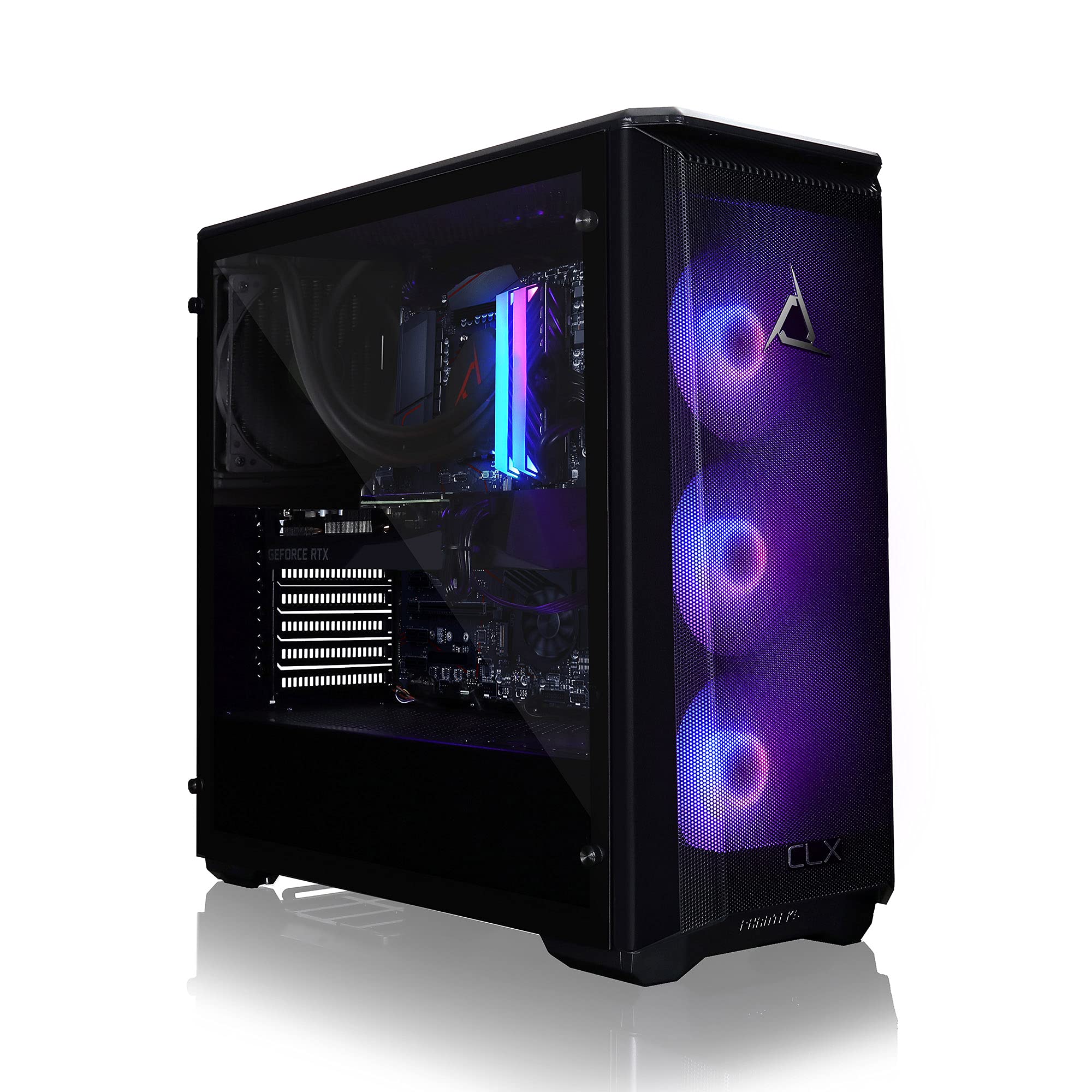 CLX Set TGMSETRTH0B10BM Gaming Desktop - Liquid Cooled AMD Ryzen 9 5900X 3.7GHz 12-Core Processor, 32GB DDR4 Memory, GeForce RTX 3080 10GB GDDR6X Graphics, 480GB SSD, 3TB HDD, WiFi, Windows 11 Home