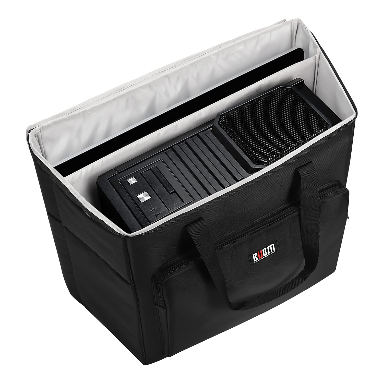 BUBM Desktop Gaming Computer Tower PC Carrying Case Travel Storage Bag for Tower Case, Monitor(Up to 27 inch), Keyboard and Mouse-Black