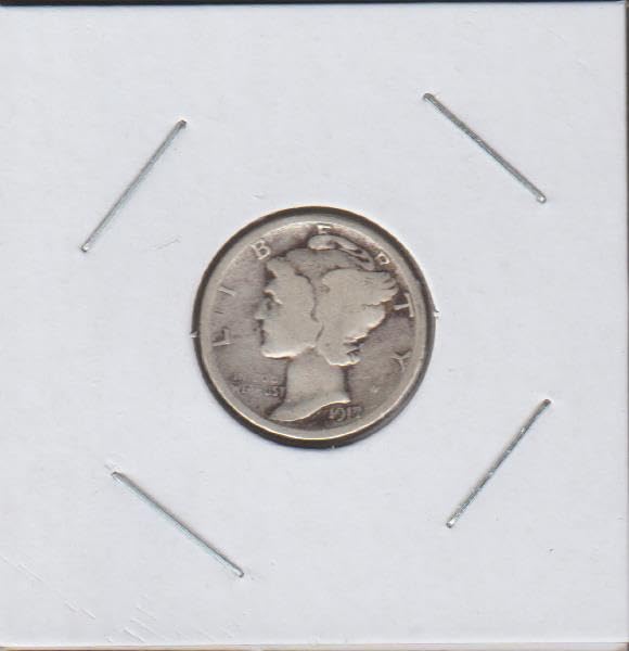 1917 S Winged Liberty Head or"Mercury" (1916-1945) Dime About Good
