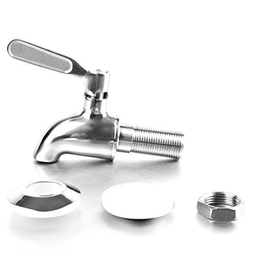 Bekith 2 Pack Beverage Dispenser Replacement Spigot, Stainless Steel Polished Finished Water Drink Dispenser Replacement Faucet