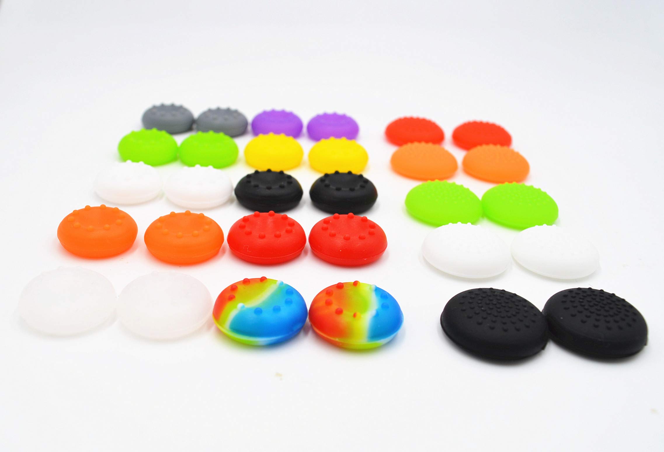 30PCS Joystick Thumb Stick Grips Cap Gamepad Replacement Parts Colorful Rubber Cover Compatibled For PS3 / PS4 / Xbox 360 / Xbox One Analog Controllers