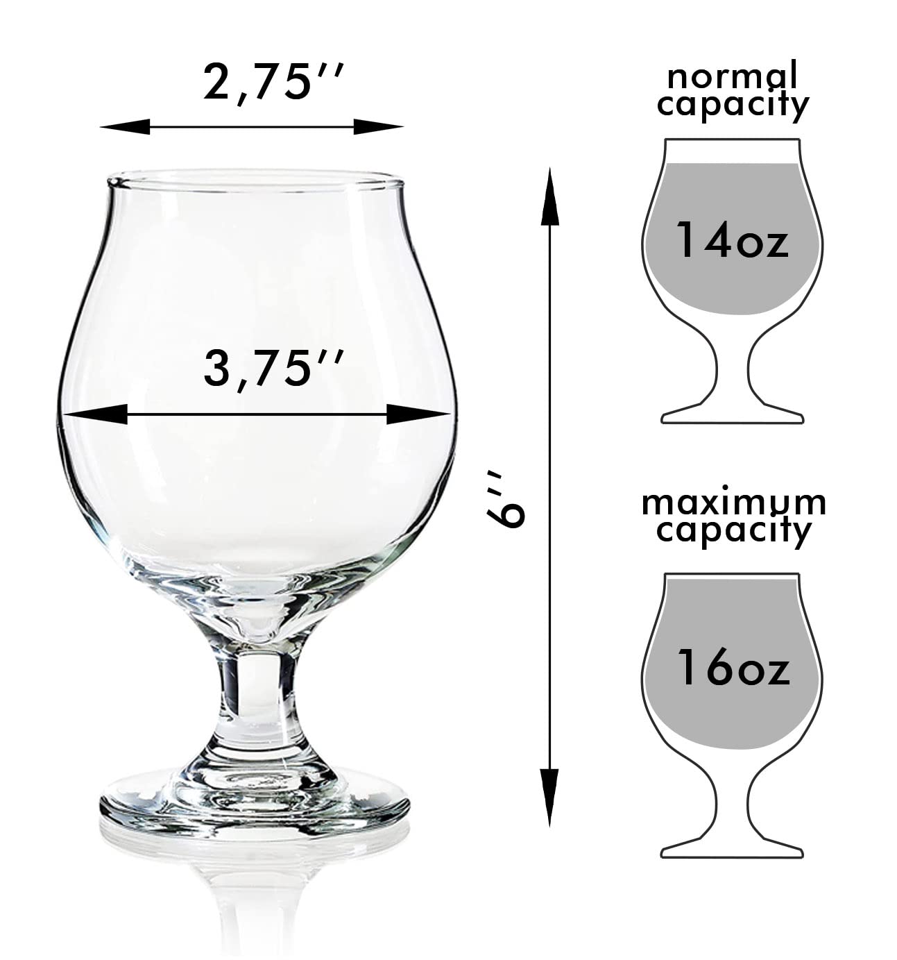 2 Beer Glasses Belgian Style Stemmed Tulip - 16 oz Lambic Ale Dark Beer Glass - set of 2 w/coasters - Classic Premium Glassware - Birthday Housewarming Bachelor party gift for men idea