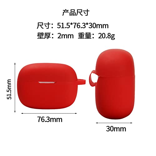 2 Pack DAYJOY Soft Silicone Protective Case Cover Compatible with JBL Wave 200TWS/Vibe 200TWS/JBL Vibe Beam Earbuds, Protective Skin Sleeve with Key Chain (red+Pink)