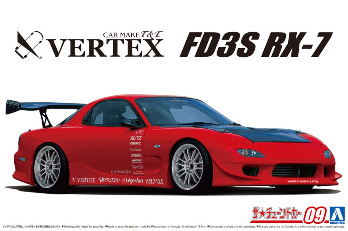 Aoshima Vertex FD3S RX-7 β99 Mazda 1:24 Scale Model Kit