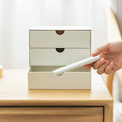 Lunmore 3-Drawer Vanity Organizer, Compact Storage Organization Drawers Set for Cosmetics, Dental Supplies, Bathroom, Dorm, Desk, Countertop, Office Mini Size