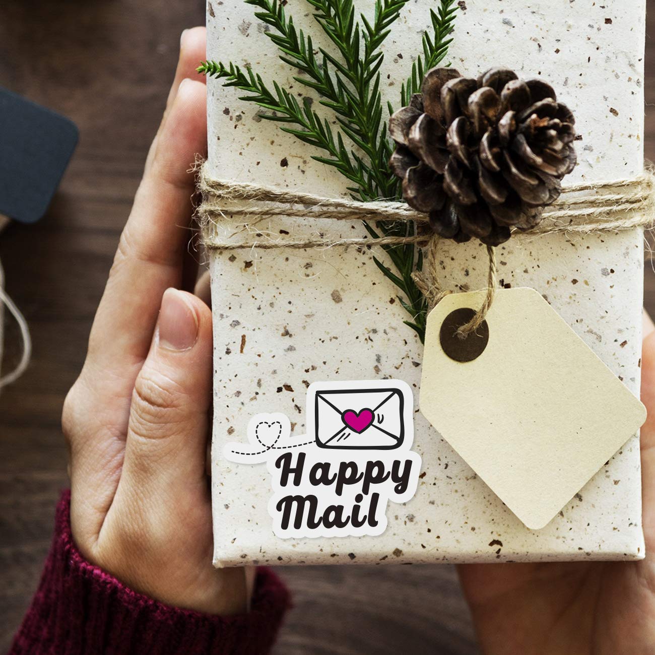 unp 1.5 Inch Happy Mail Stickers, Thank You Sticker, Small Shop Sticker, Small Business, Packaging Sticker, 500PCS
