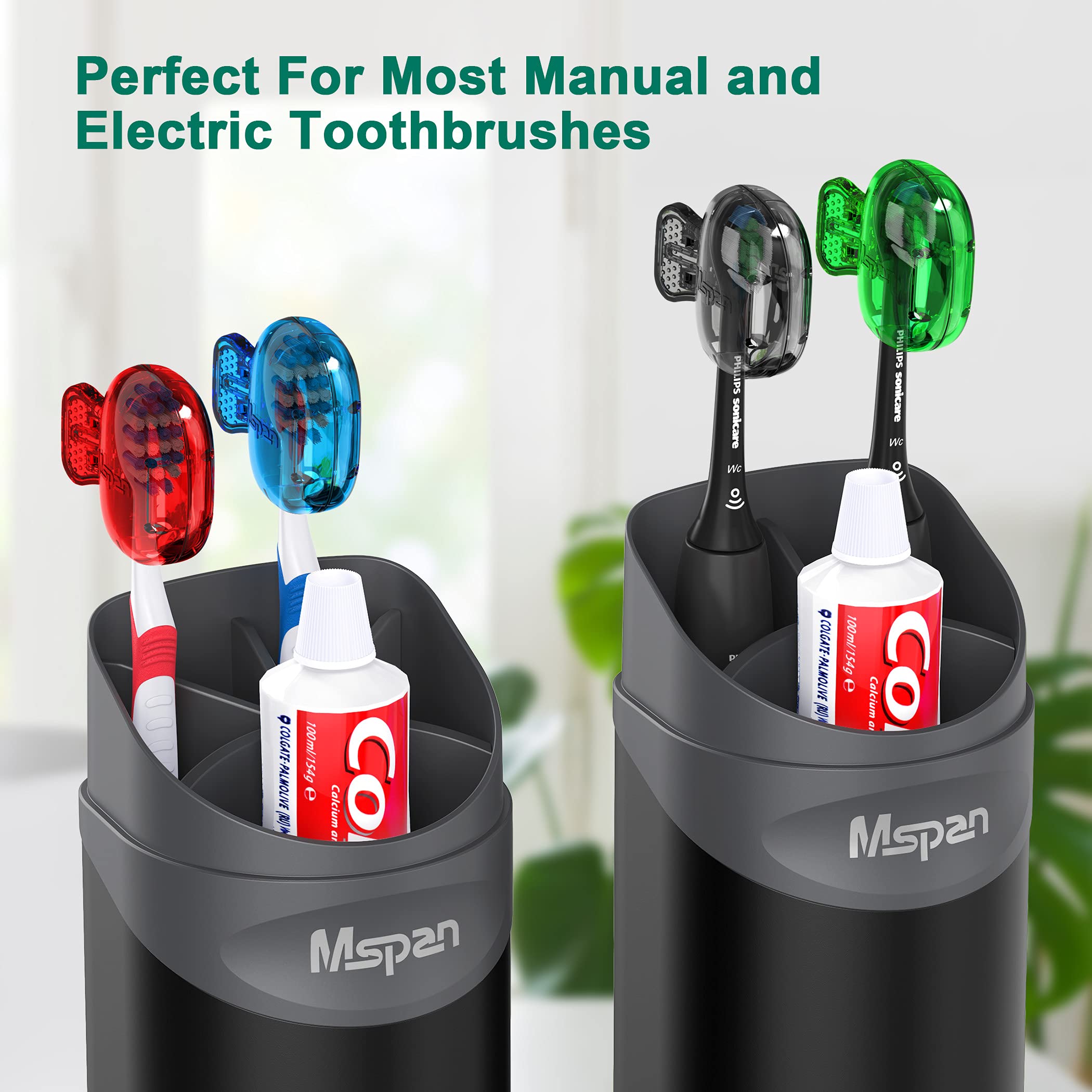 Mspan Toothbrush Head Cover Cap: Toothbrush Protector Brush Pod Case Protective Plastic Clip Bathroom Cool Stuff for Household Travel