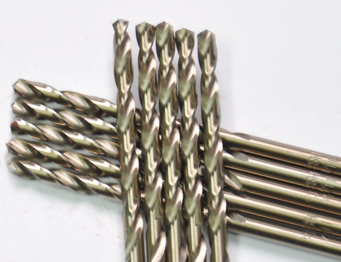50 PCS,M35 Cobalt Twist Drill Bits, 1/16", 5/64", 3/32", 7/64", 1/8" [10pcs for Each]