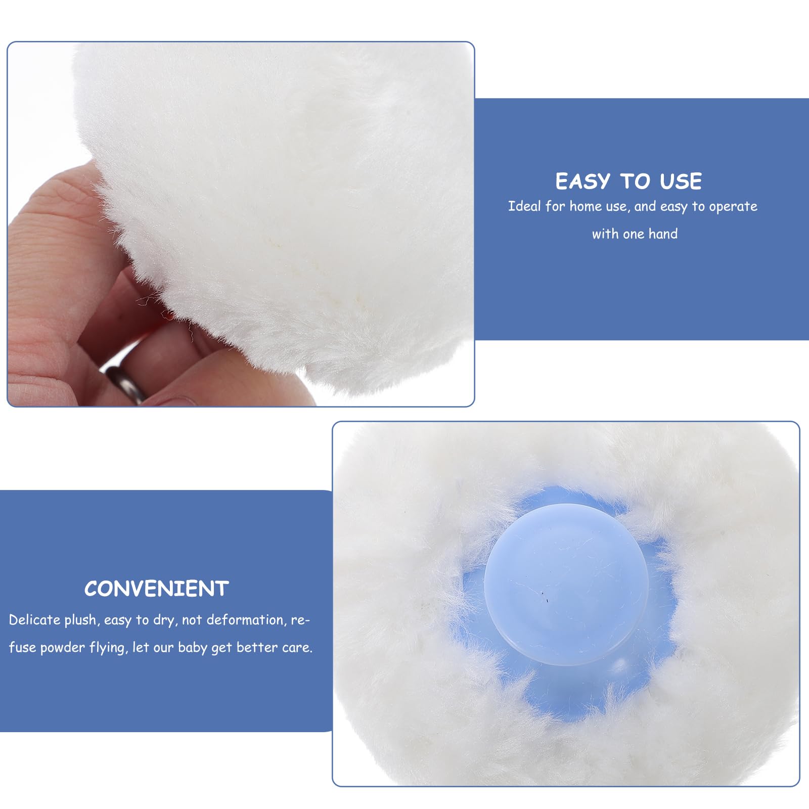 EXCEART Empty Body Powder Container Powder Puff Box Puff Sponge Case for Baby Infant Newborn Home and Travel (Blue)