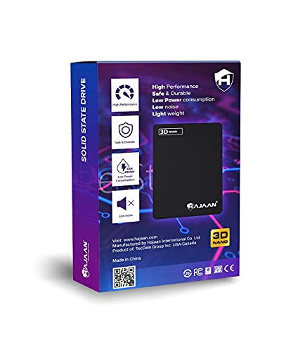 HAJAAN 256 GB SSD 3D NAND TLC 2.5 inch SATAIII 6Gb/s up to 520MB/s Internal Solid State Drive for Laptop Tablet PC Desktop