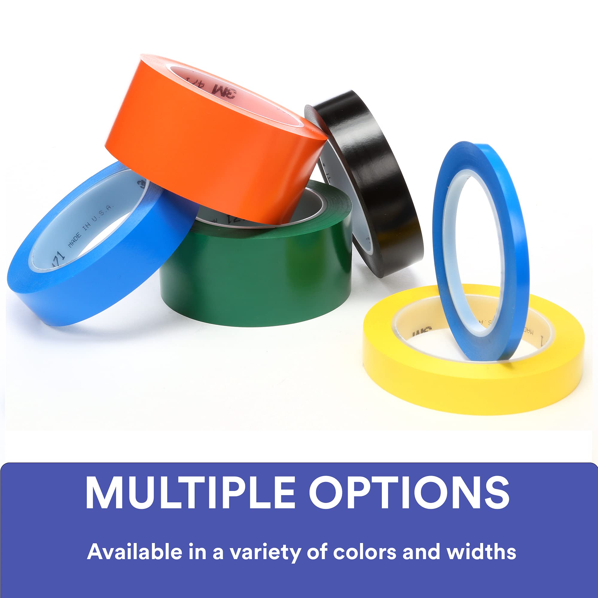 3M Vinyl Tape 471, 2 in x 36 yd, Red, 24 Rolls, Red Floor Tape, Paint Alternative for Floor Marking, Social Distancing, Color Coding, Safety Marking