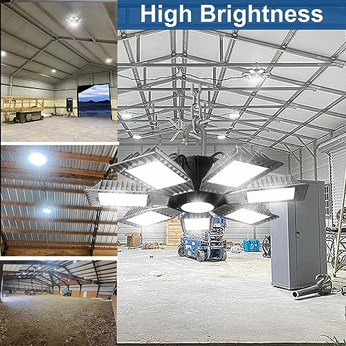 300W LED shop light, 6500K, 1000W Eq- Ultra-Bright high Bay for workshop, 30000lm Plug-in with Hanging Hook, Safety Rope - Ideal for Garage, Warehouse, Residential Barn, Factory, Workshop Lighting