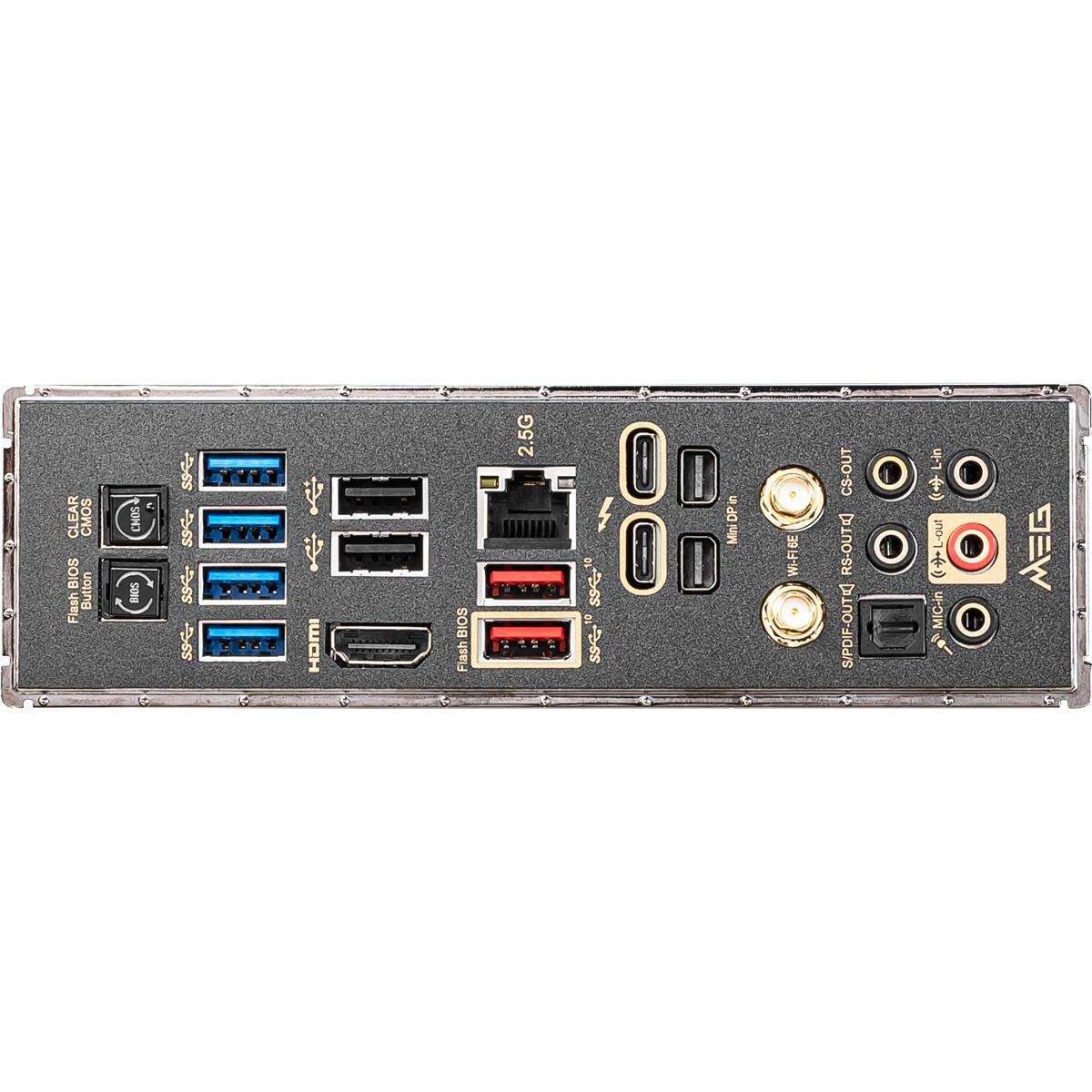 MSI MEG Z590 ACE Gaming Motherboard (ATX, 11th/10th Gen Intel Core, LGA 1200 Socket, SLI/CFX, DDR4, PCIe 4, M.2 Slots, USB 3.2 Gen 2, Wi-Fi 6E, Mystic Light RGB)