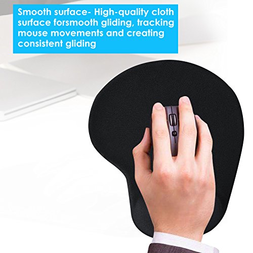 GIM Mouse Pad with Wrist Rest Support, Ergonomic Memory Foam Mousepad Cushion Non-Slip Rubber Base for Laptop, Computer, Gaming, Office