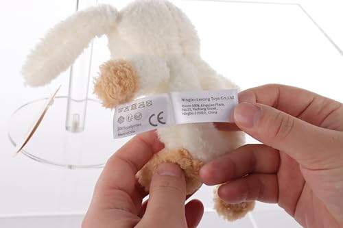 Apricot Lamb Baby Bunny Rabbit Soft Rattle Toy, Plush Stuffed Animal for Newborn Soft Over 0 Months 6 Inches, White (brown hands and feet)