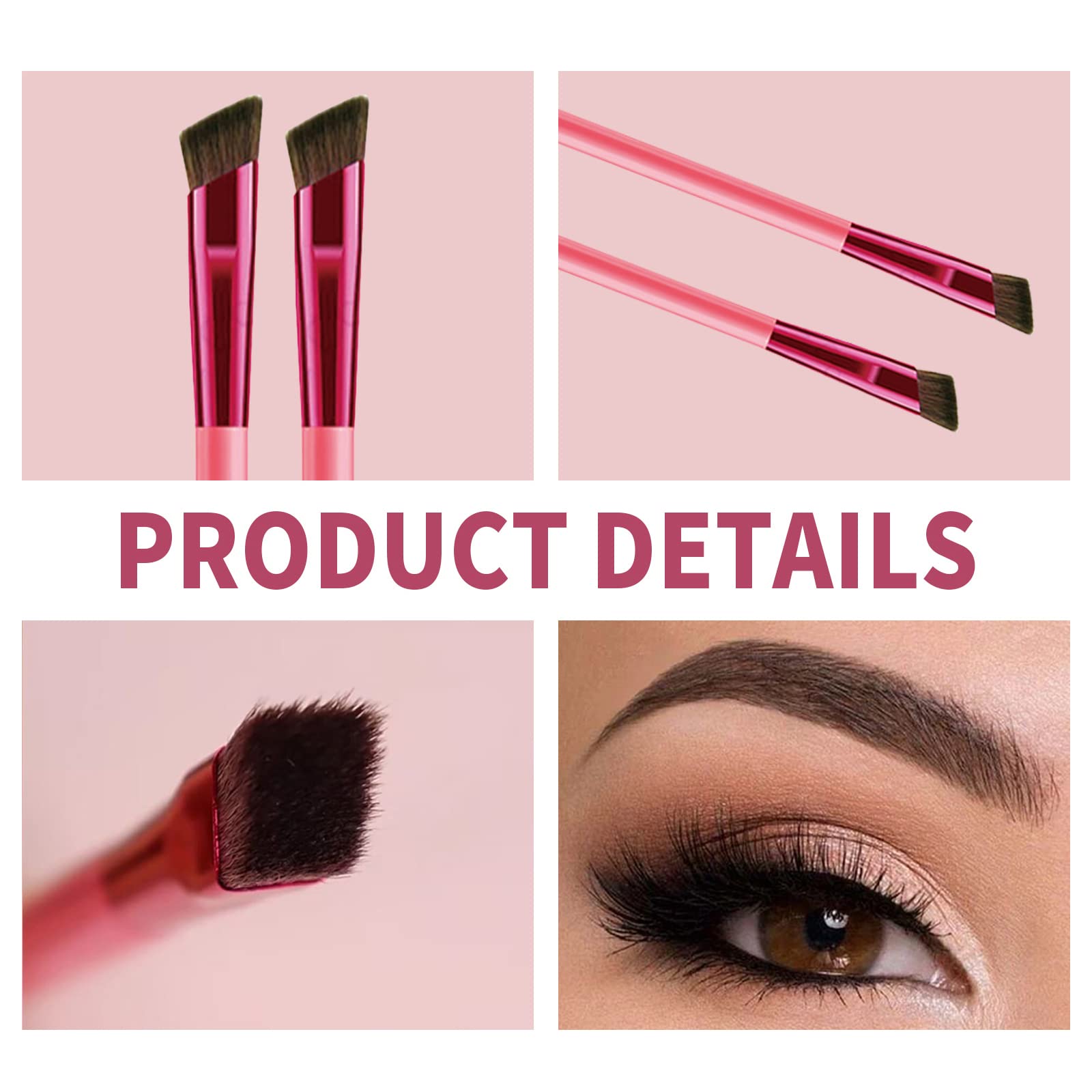 2 Pcs Multi-Function Eyebrow Brush, 4D Hair Stroke Brow Stamp Brush, Multi Function Eyebrow Brush, Multifunction Angled Eyebrow Brush, Multi Purpose Realistic Eyebrow Brush